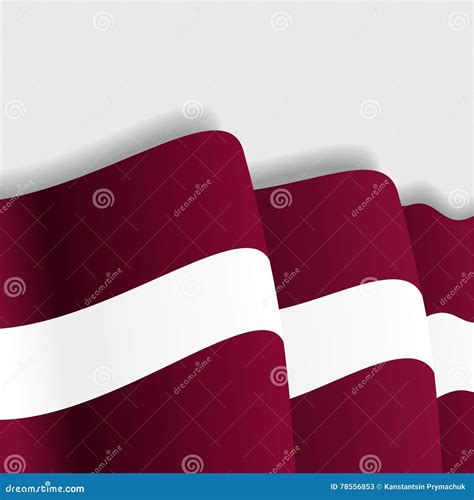 Latvian Waving Flag Vector Illustration Stock Vector Illustration