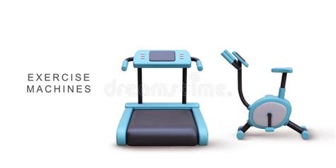 3d Realistic Exercise Machines Vector Illustration Stock Vector Illustration Of Isolated