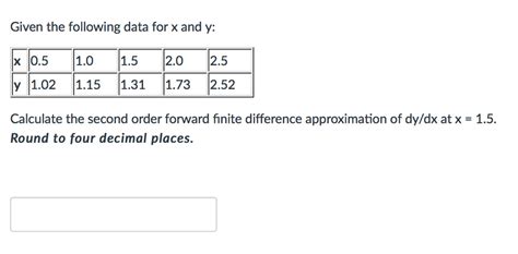 Solved Given The Following Data For X And Y Calculate The