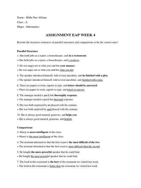 Rewrite Incorrect Sentences Pdf