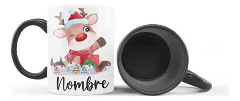 Taza Interior Color Reno Tierno 11oz Feliz Navidad Nombre MercadoLibre