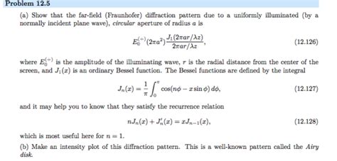 Solved Problem 125 A Show That The Far Field Fraunhofer