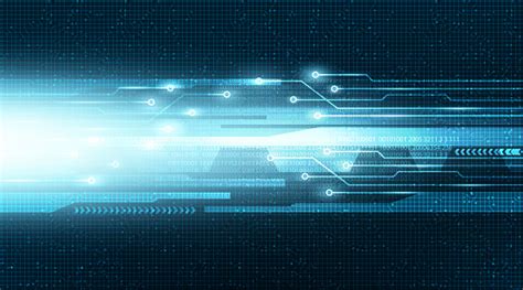 파란색 배경 기술과 미래 컨셉 디자인 벡터 일러스트 레이 션에 디지털 회로 네트워크와 빛 사이버 전자 선 0명에 대한 스톡 벡터 아트 및 기타 이미지 Istock