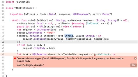 Ios Contextual Closure Type Error When Accessing The Class File In