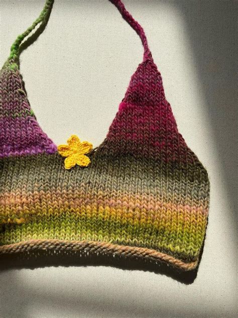 Spring Flower Bralette Knitting Pattern Clover Needlecraft