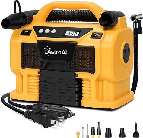 Astroai Tire Inflator Air Compressor Portable Cordless Car Tire Pump 160 Psi 3 Power Supply With