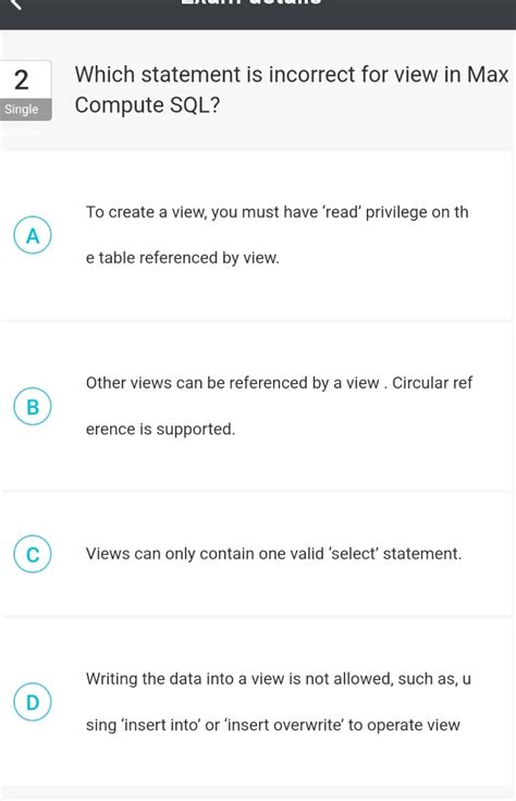 2 Which Statement Is Incorrect For View In StudyX