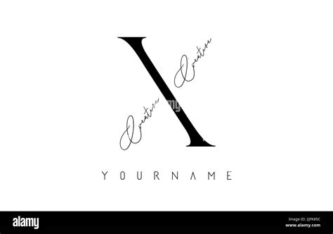 Creative Handwritten X Logo With Text Concept Design Vector