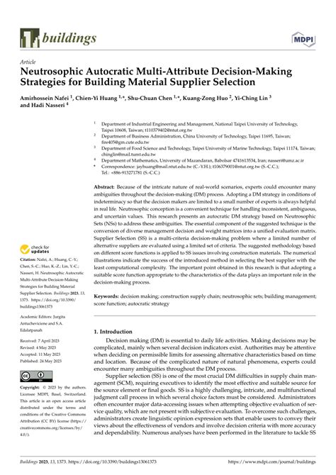 Pdf Neutrosophic Autocratic Multi Attribute Decision Making Strategies For Building Material