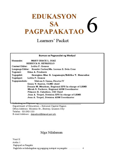 Esp Grade6 2nd Quarter Modules Pdf