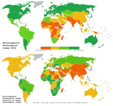 Environmental Performance Index First Map Shows Maps On The Web