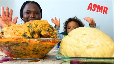 AFRICAN FOOD MUKBANG PEANUT SOUP WITH FUFU NIGERIAN FOOD ASMR YouTube
