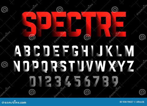 Bold Style Font With Shadow Effect Stock Vector Illustration Of