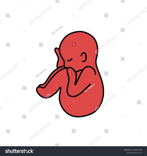 Fetus Doodle Icon Vector Illustration Stock Vector Royalty Free
