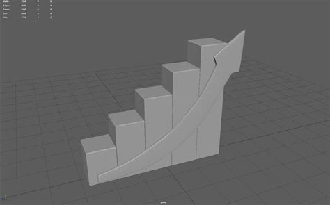 3d Growing Bar Chart With Arrow Turbosquid 2202384