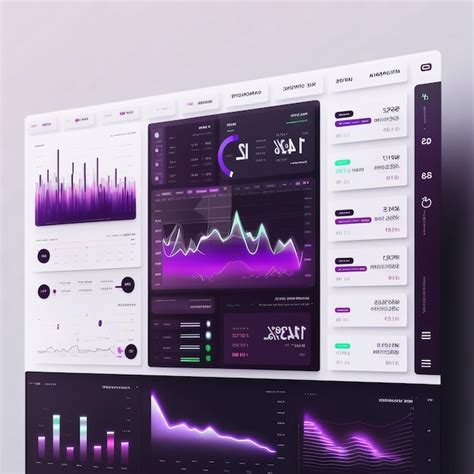 Premium Photo Futuristic User Interface With Charts And Graphs Vector