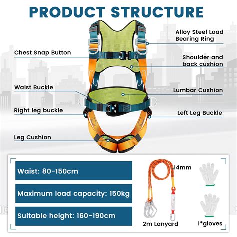 Yjingrui Fall Arrest Harness Fall Arrest Restraint Harness 150kg Full