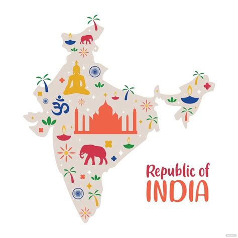 Free India Map With Borders Vector EPS Illustrator PNG SVG