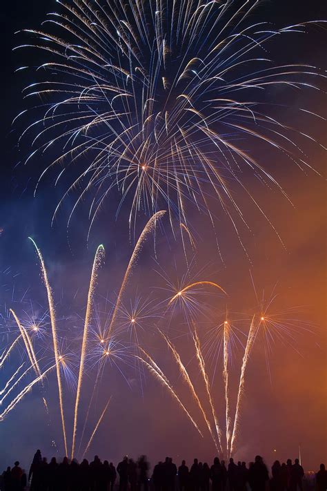 Hd Wallpaper Colorful Fireworks Pyrotechnics Against Black Night Sky