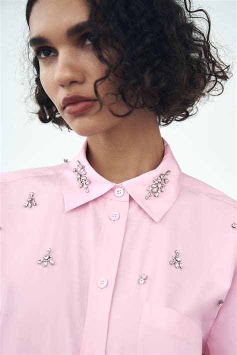 View All Shirts Blouses Woman Zara United States Denim Blouse Crop
