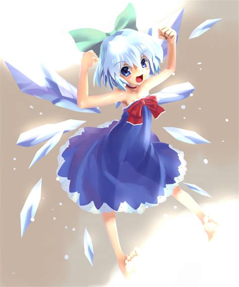 Safebooru Bare Shoulders Barefoot Blue Dress Blue Eyes Blue Hair Bow