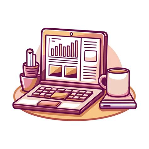 A Computer With A Graph On The Top Of It Premium AI Generated Vector