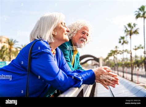 Senior Couple Of Old People Dating Outdoors Married Elderly Man And
