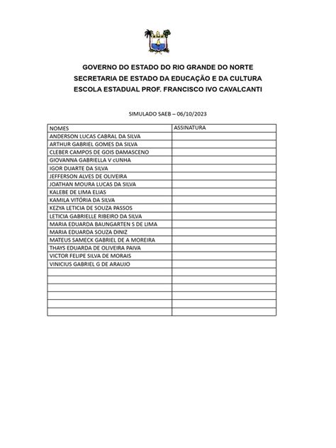 Lista De Assinatura Pdf