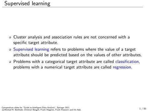 Ppt Supervised Learning Cluster Analysis And Association Rules Are