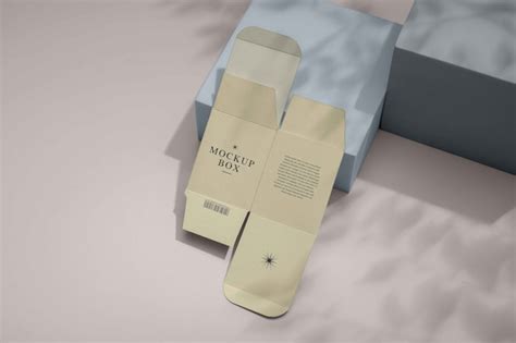 Premium Psd Unfolded Cardboard Rectangle Box Mock Up