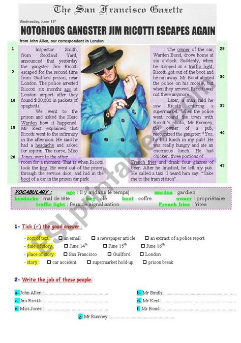 Reading Comprehension Past Simple Esl Worksheet By Helenemonge