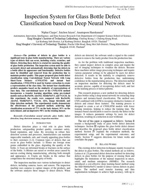 paper 38 inspection system for glass bottle defect classification pdf