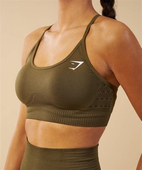 Gymshark Energy Seamless Sports Bra Khaki 2