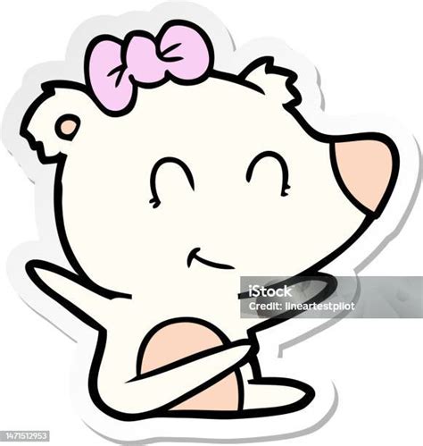 여성 북극곰 만화의 스티커 곰에 대한 스톡 벡터 아트 및 기타 이미지 곰 귀여운 극지 기후 Istock