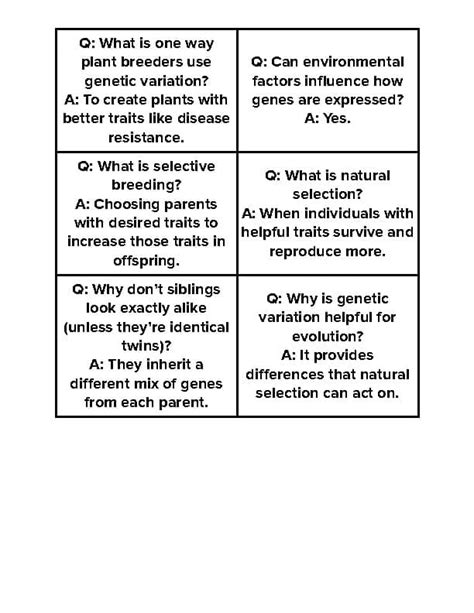 Genetic Variation Quiz Quiz Trade Cards By Mr Halim Science Tpt