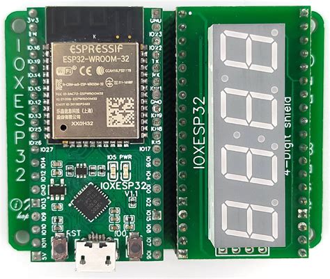 การต่อ Ioxesp32 4 Digit Shield เข้ากับบอร์ด Ioxesp32 Ioxesp32