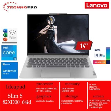 Jual Lenovo Ideapad Slim 5 14irl8 64id Intel Core I5 13500h Vga Iris Xe 16gb 512gb Ssd