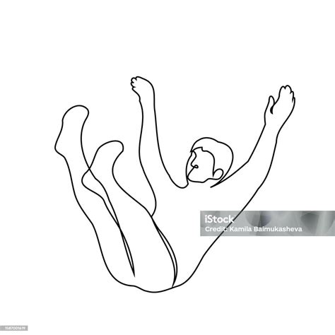 자유낙하 백다운의 전장 남자 하나의 선 그리기 벡터 떨어지는 개념 또는 은유 개념에 대한 스톡 벡터 아트 및 기타 이미지 개념 남자 드로잉 Istock