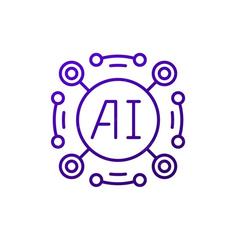 Icône Ai Technologies Dintelligence Artificielle Vecteur De Ligne