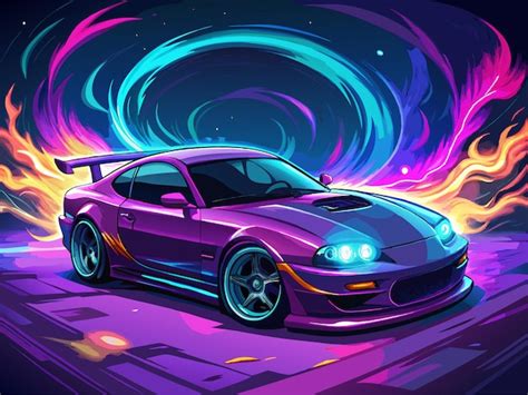 Diseño de la ilustración vectorial del Toyota Supra Vector Premium