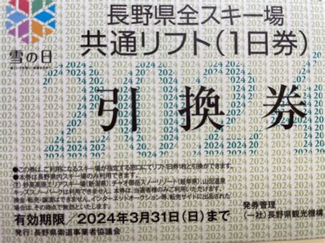 長野県全スキー場 共通リフト券（小人用 1日券）①「2024年3月31日まで」 志賀高原 白馬47 五竜 八方 野沢温泉 軽井沢｜yahoo
