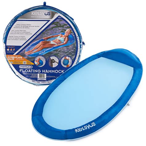 Kelsyus Spring Float Hammock Pool Lounge Chair Light Blue Hammock