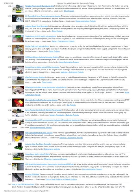Advanced View Arduino Projects List Use Arduino For Projects 4pdf Computer Peripherals