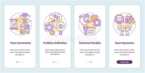 Hackathon Challenges Onboarding Mobile App Screen Stock Vector Illustration Of Layout Design