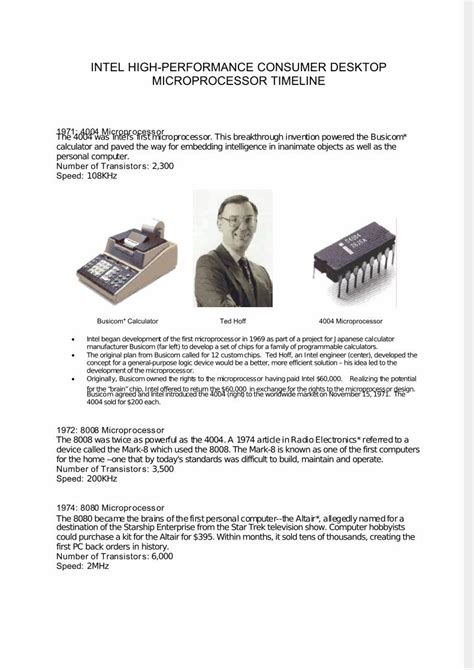 Pdf Microprocessor Timeline Dokumentips