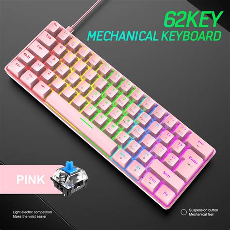 Teclado Mecánico Para Juegos T60 Interruptor Azul Teclado De 62