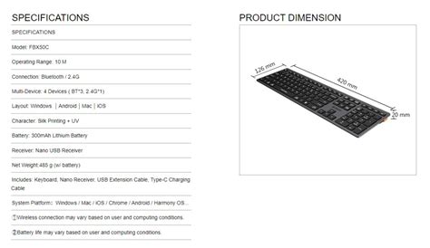 a4tech fstyler fbx50c multimode rechargeable wireless keyboard dual