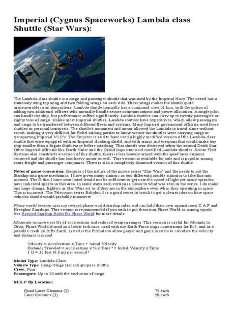 Sw Starship Stats Pdf Fighter Aircraft Spacecraft Propulsion