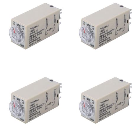 4x 10s Delay Timer Time Relay H3y 2 220v 8 Pin Adjusting Knob Control
