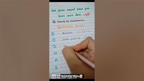 bodmas rule 📝 reels shorts youtube viral maths youtube